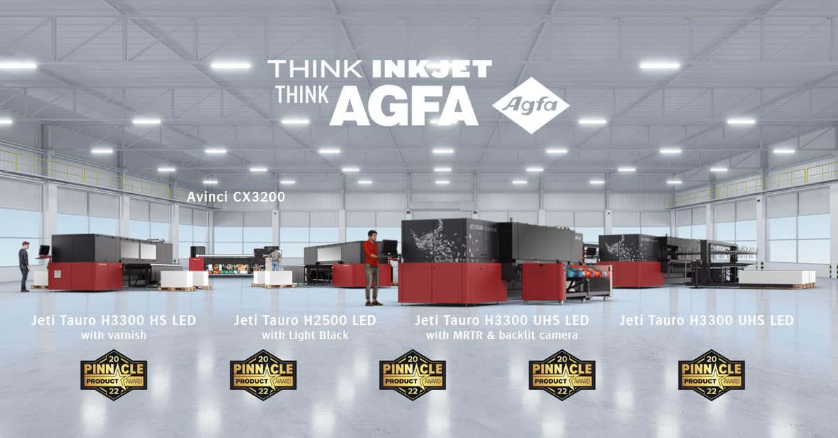 Agfa’s inkjet printing solutions conquer five Pinnacle Product Awards